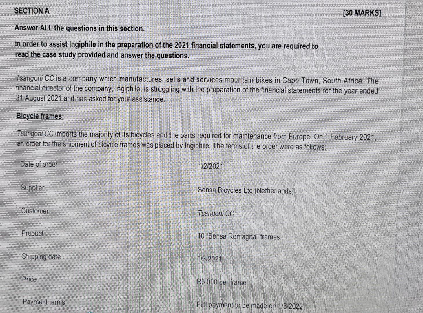 SECTION A [30 MARKS] Answer ALL the questions in this | Chegg.com