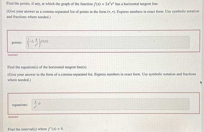 Solved Find the points, if any, at which the graph of the | Chegg.com