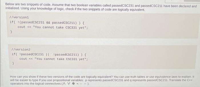Solved Below are two snippets of code. Assume that two | Chegg.com
