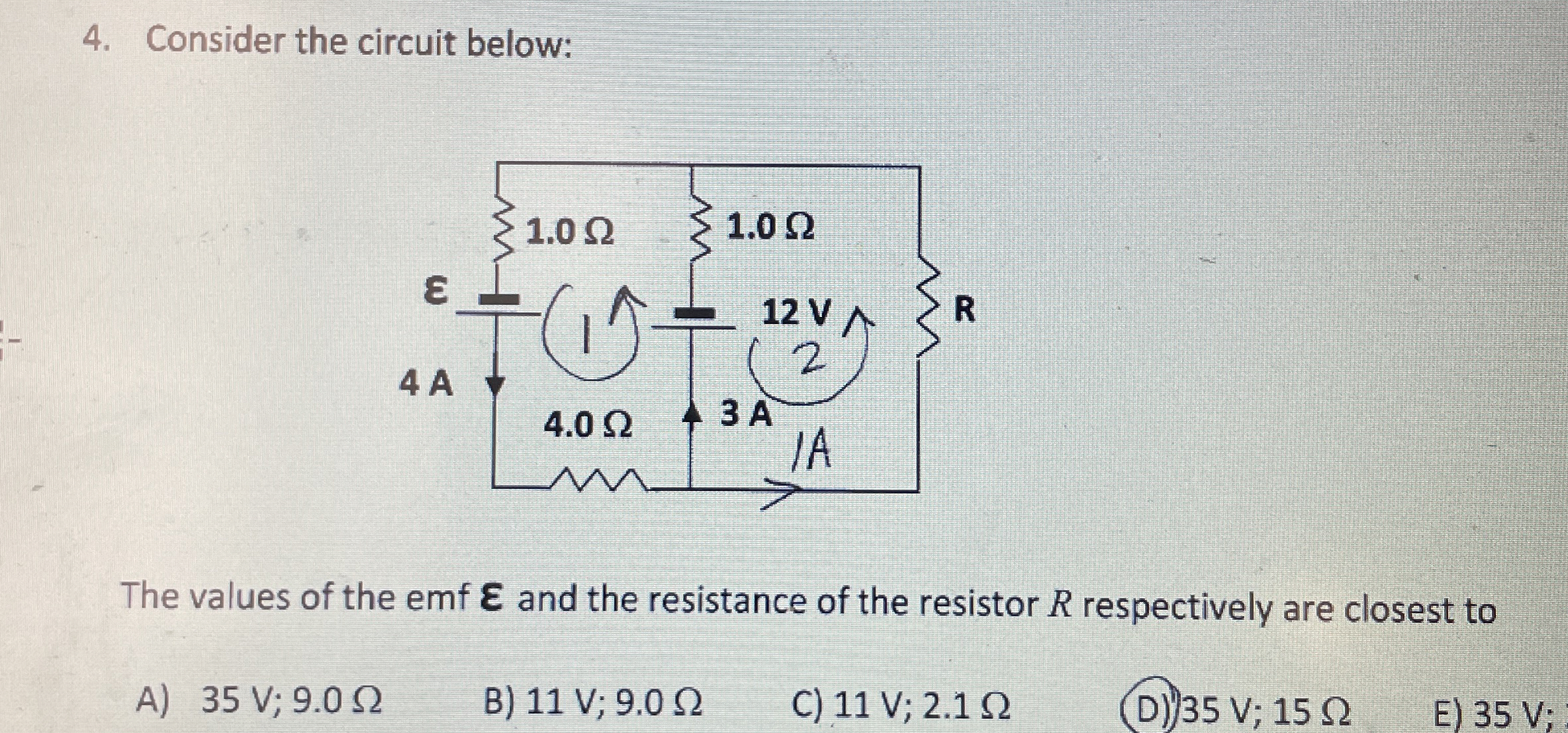 Solved Consider the circuit below:The values of the emf ε | Chegg.com
