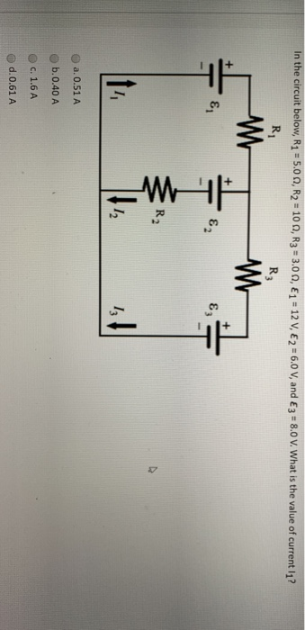 Solved In the circuit below, R1 = 5.0 , R2 = 10 , R3 = 3.00, | Chegg.com