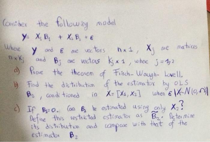 Solved Where are vectors nx1, xg are matrices Consider the | Chegg.com