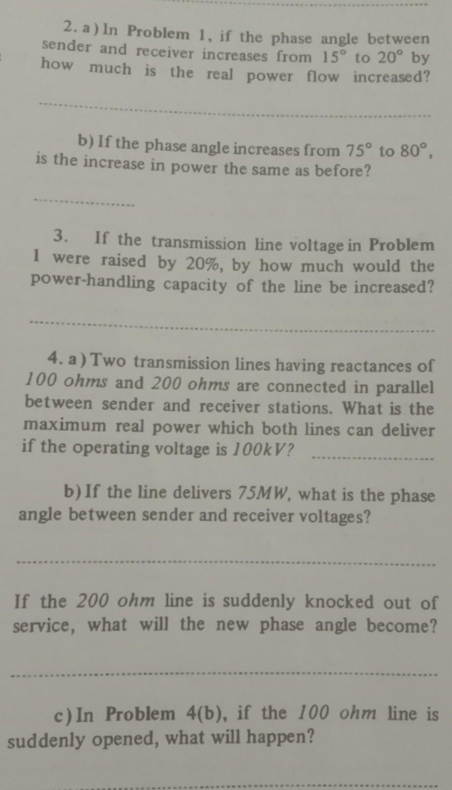 Solved QUESTIONS AND PROBLEMS 300kV has a line reactance of | Chegg.com