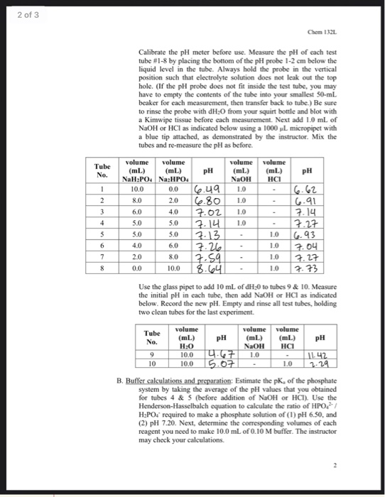 Solved To Experiment #3 pH and Buffers Background & Review: | Chegg.com
