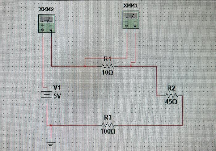 XMM1 XMM2 + R1 100 1 LA L 5V R2 W 450 R3 M 1000 | Chegg.com