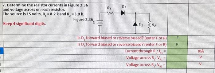 Solved 7 Determine The Resistor Currents In Figure 2 36 And