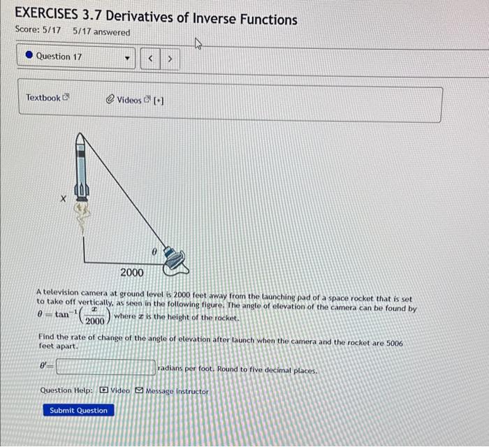Solved EXERCISES 3.7 Derivatives of Inverse Functions Score: | Chegg.com