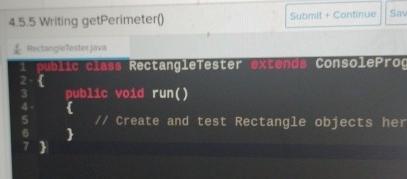Solved 4.5 ﻿Writing getPerimeter()ipublic void run()q// | Chegg.com