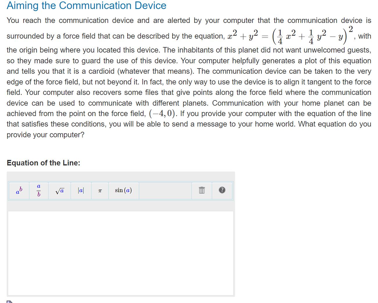 Solved Aiming the Communication DeviceYou reach the | Chegg.com