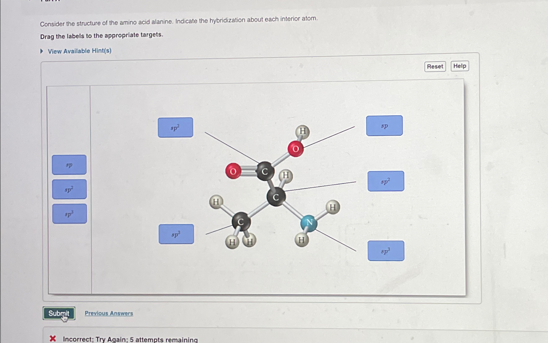 Solved Consider the structure of the amino acid alanine. | Chegg.com