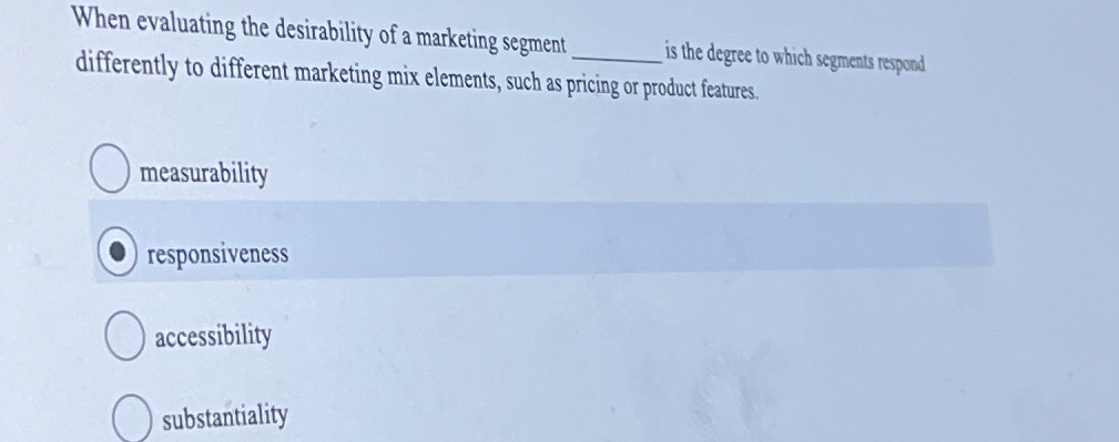 Solved When evaluating the desirability of a marketing | Chegg.com