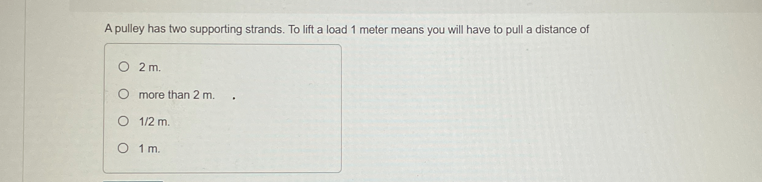 Solved A pulley has two supporting strands. To lift a load 1 | Chegg.com