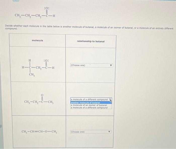 Solved Decide whether each molecule in the table below is | Chegg.com
