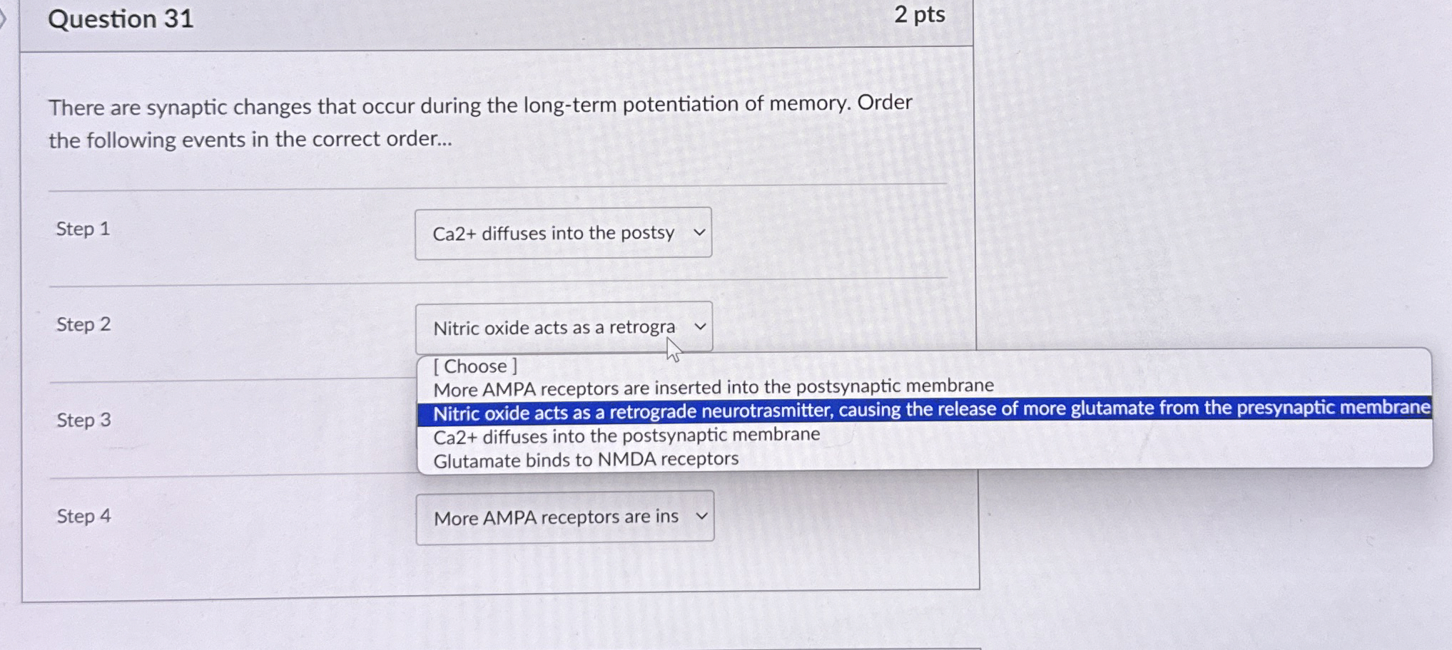Solved Question 312 ﻿ptsThere are synaptic changes that | Chegg.com