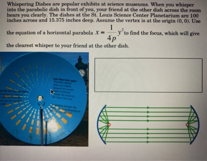Solved Whispering Dishes are popular exhibits at science | Chegg.com