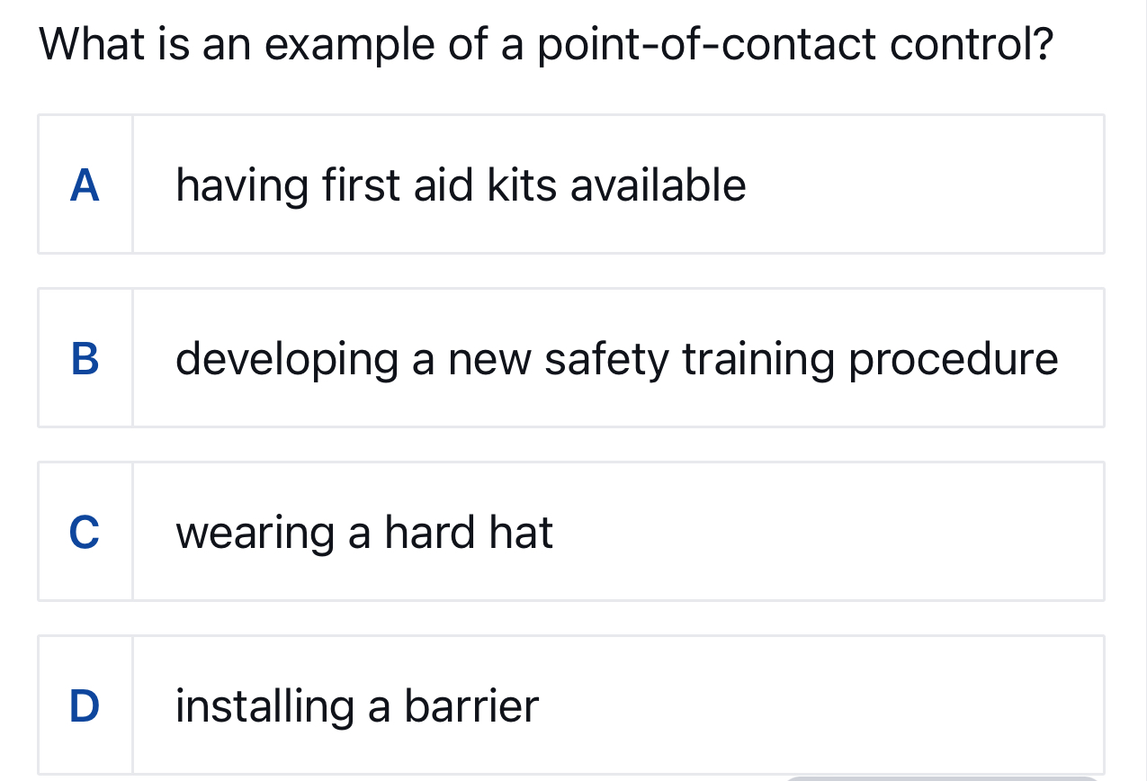 Solved What is an example of a point-of-contact control?A | Chegg.com