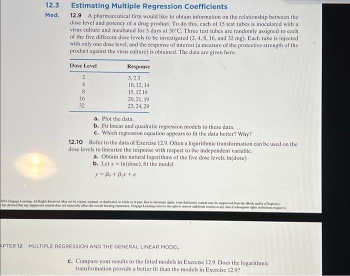 Solved 12.3 Estimating Multiple Regression Coefficients Med. | Chegg.com