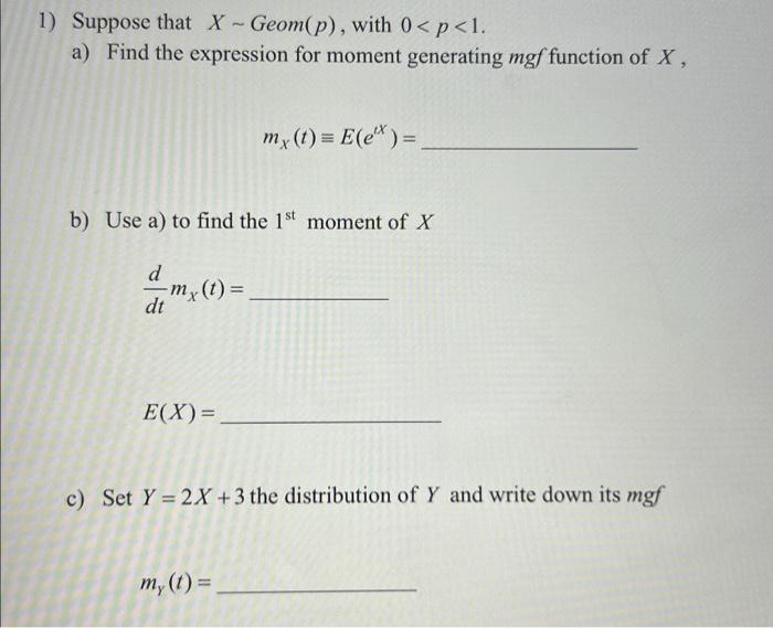 Solved 1 A Continuous Random Variable Y Has A Pdf Given By 2331