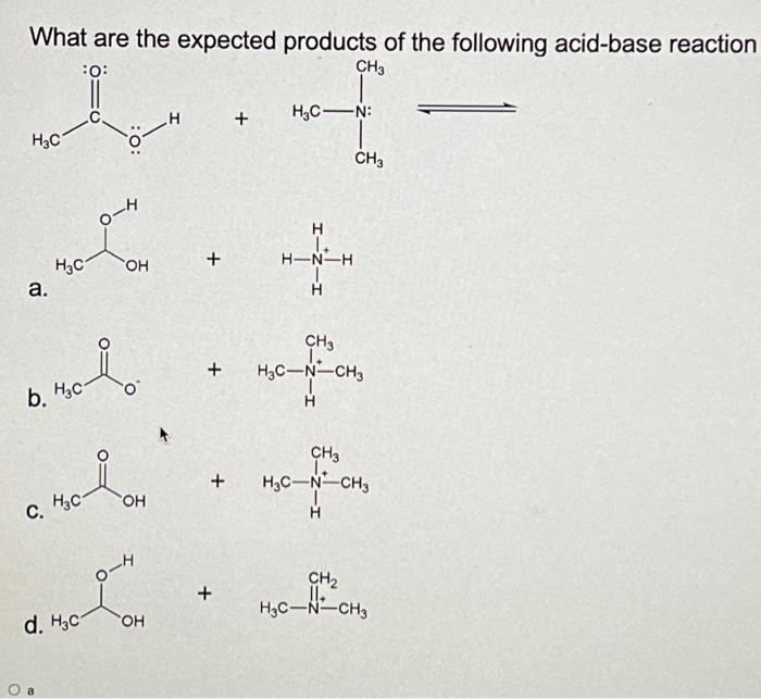 Solved What are the expected products of the following | Chegg.com