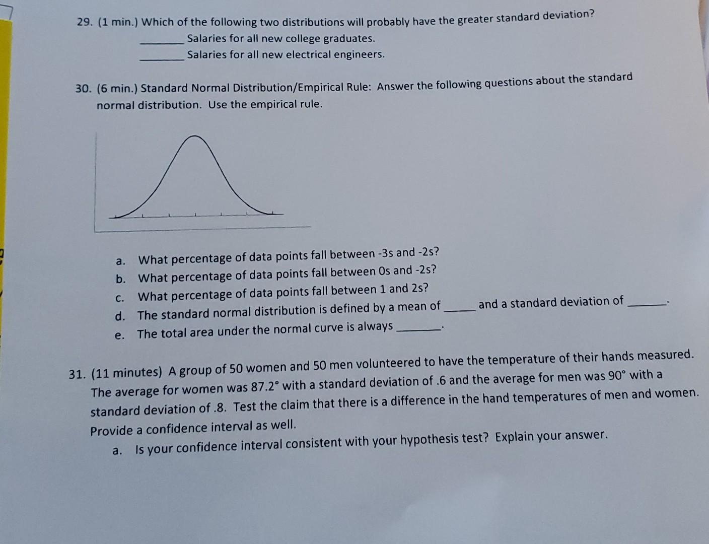 Solved 29. (1 min.) Which of the following two distributions | Chegg.com