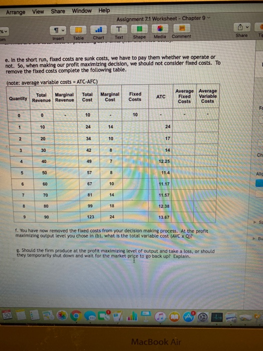 Solved Format Arrange View Share Window Help Assignment 7.1 | Chegg.com