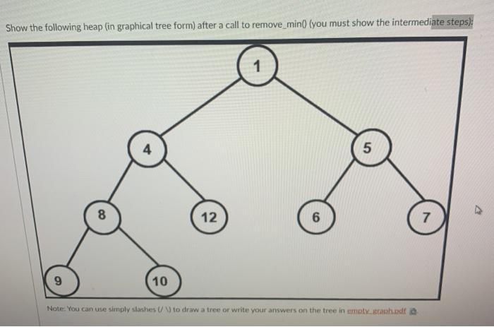 Solved Show the following heap (in graphical tree form) | Chegg.com