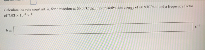 Solved Calculate the rate constant, k, for a reaction at | Chegg.com