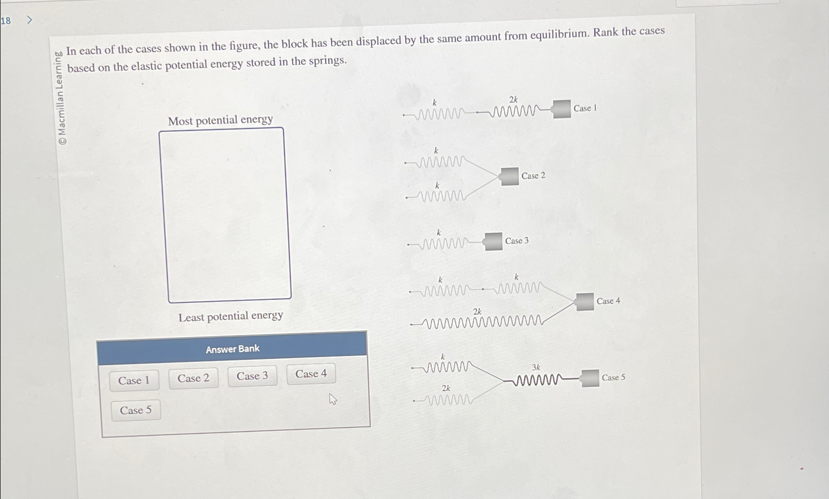 Solved 18In each of the cases shown in the figure, the block | Chegg.com