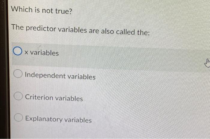Solved y^= value of: value of b the predictor variable the | Chegg.com