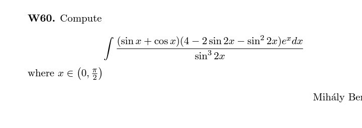 Solved W60. Compute (sin x + cos x)(4 – 2 sin 2x – sin? | Chegg.com