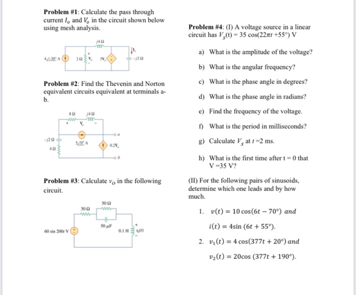 Solved Problem #1: Calculate the pass through current I, and | Chegg.com