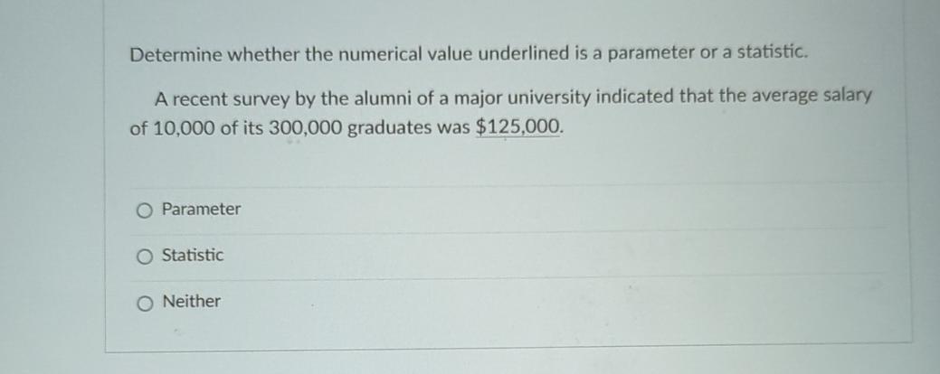 Solved Determine Whether The Numerical Value Underlined Is A