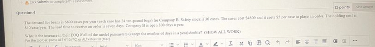 Solved Question 425 ﻿points540 ﻿casc yeat. The lead time to | Chegg.com