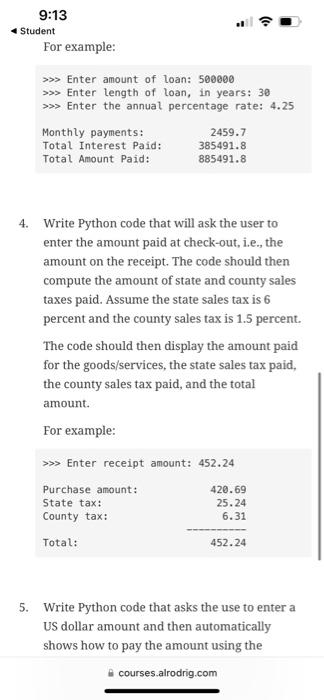 Solved 1 Write Python Code That Asks The User To Enter A
