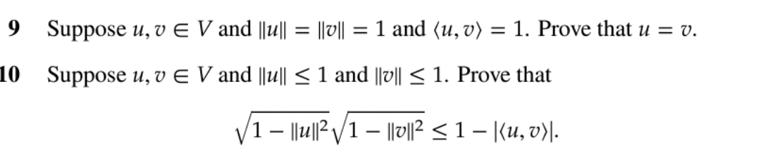 Solved 9 ﻿Suppose u,vinV and ||u||=||v||=1 ﻿and (:u,v:)=1. | Chegg.com