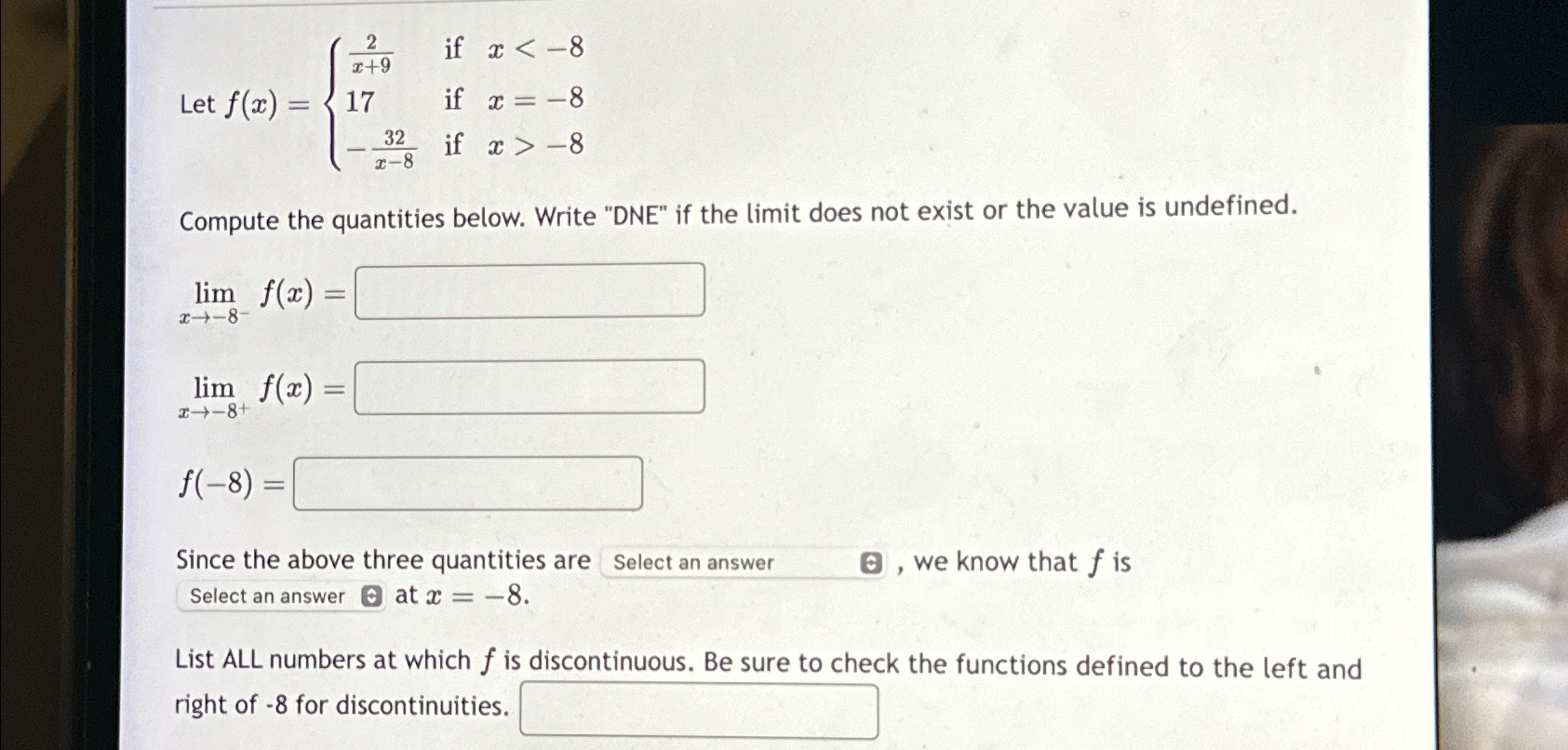 Solved Let F X {2x 9 If X 8compute
