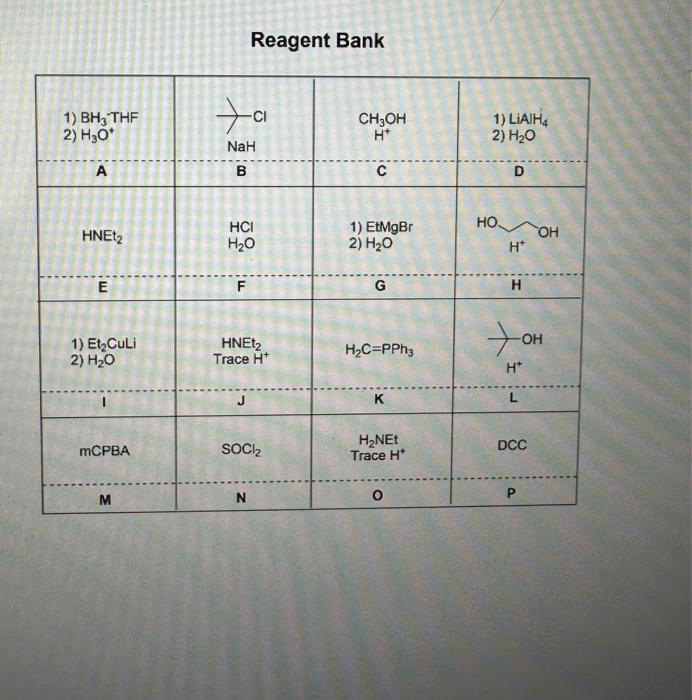 Solved Select the appropriate reagent from the reagent bank | Chegg.com