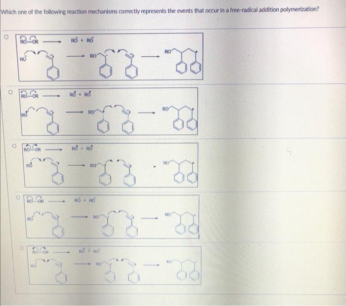 Solved Which one of the following reaction mechanisms | Chegg.com