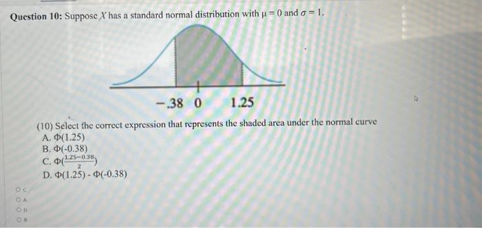 Solved Question 10: Suppose X has a standard normal | Chegg.com