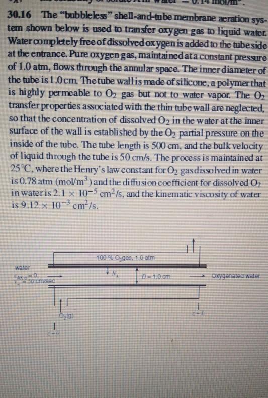 30.16 The "bubbleless shell-and-tube membrane | Chegg.com