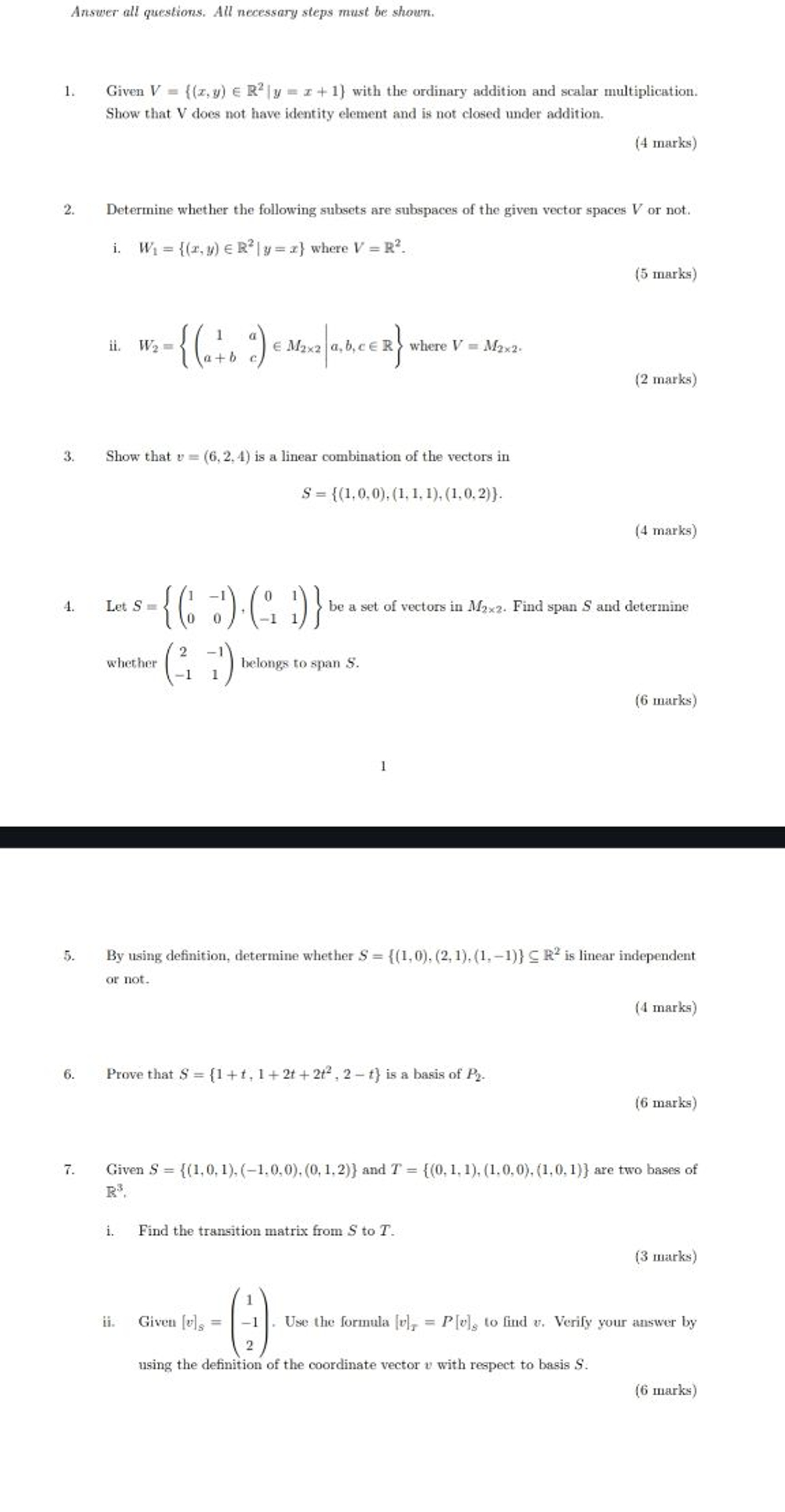 Solved Answer all questions. All necessary steps must be | Chegg.com
