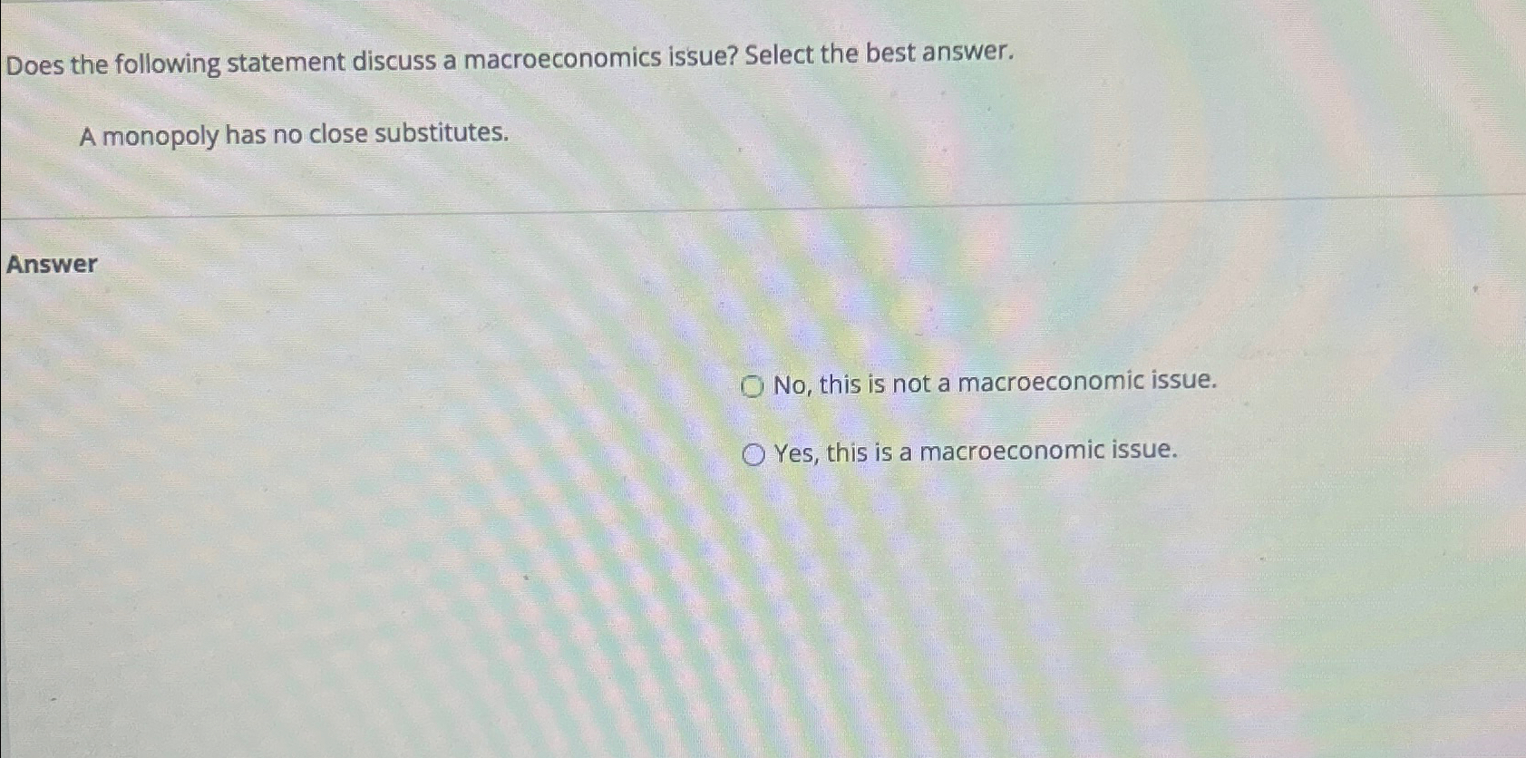 Solved Does the following statement discuss a macroeconomics | Chegg.com