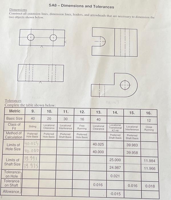 Solved construct all extension lines, leaders, and | Chegg.com