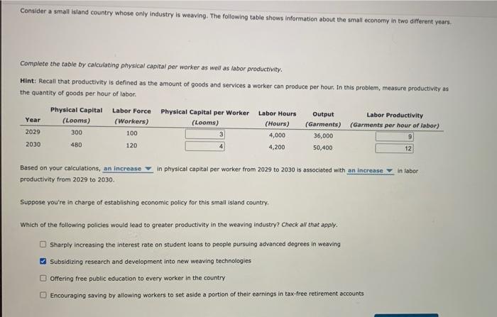 Solved Consider a small island country whose only industry | Chegg.com