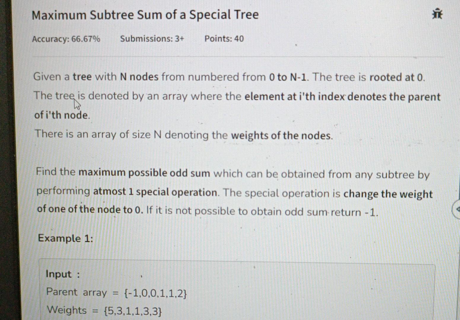 Solved Given a tree with N nodes from numbered from 0 to | Chegg.com