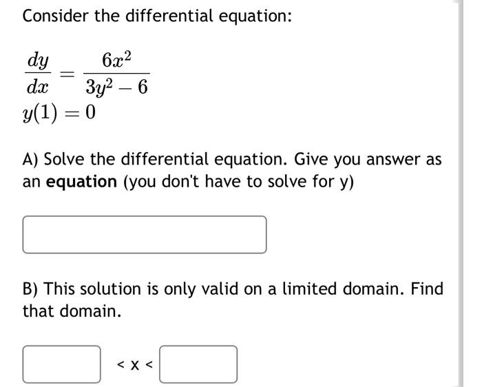 Solved Consider the differential equation: | Chegg.com
