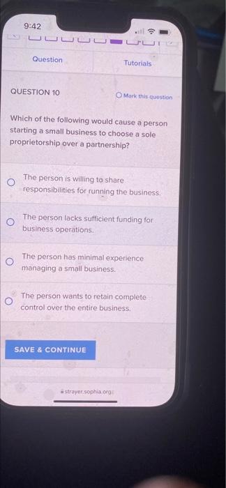 Solved 9:42 الالالالا الالا Question Tutorials QUESTION 10 | Chegg.com