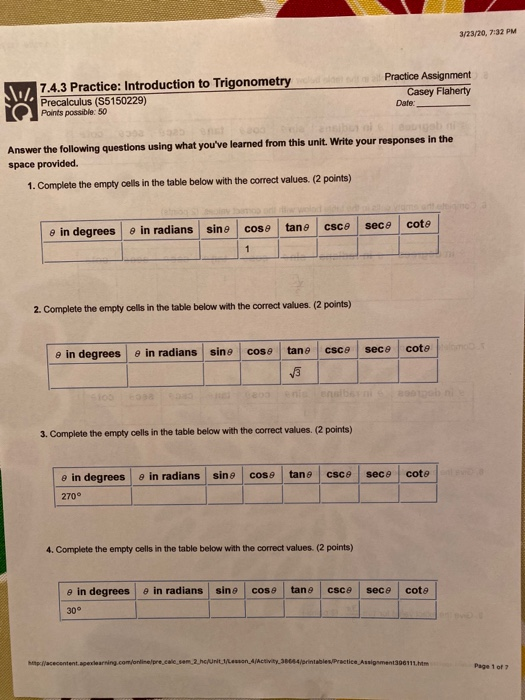 Solved 3/23/20, 7:32 PM 7.4.3 Practice: Introduction to | Chegg.com