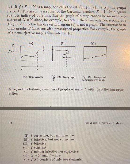 Solved 1.1: If f:X→Y is a map, one calls the set | Chegg.com