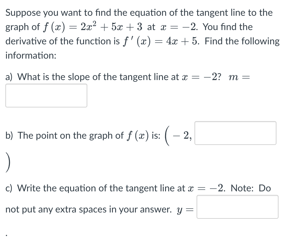 Solved Suppose you want to find the equation of the tangent | Chegg.com
